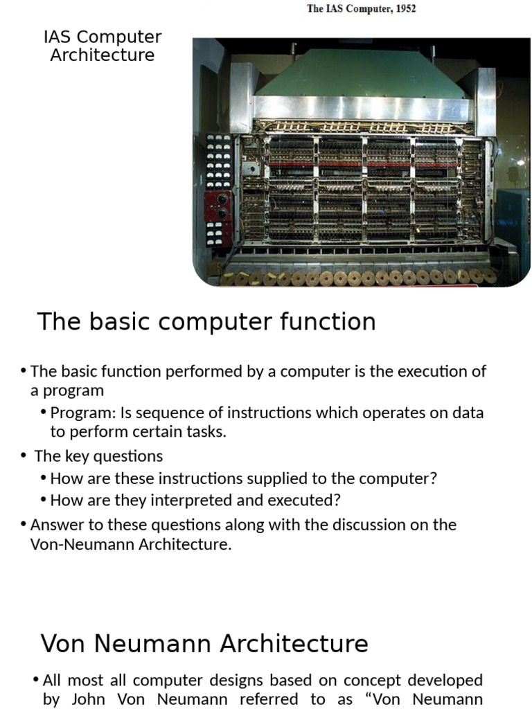 IAS Computer Architecture Overview | PDF | Computer Data Storage ...
