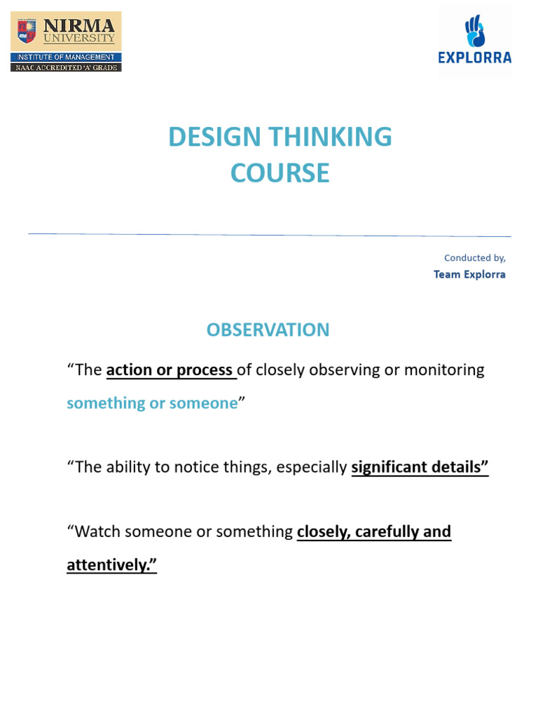 Observation Framework for Design Thinking | PDF | Emotions | Experience