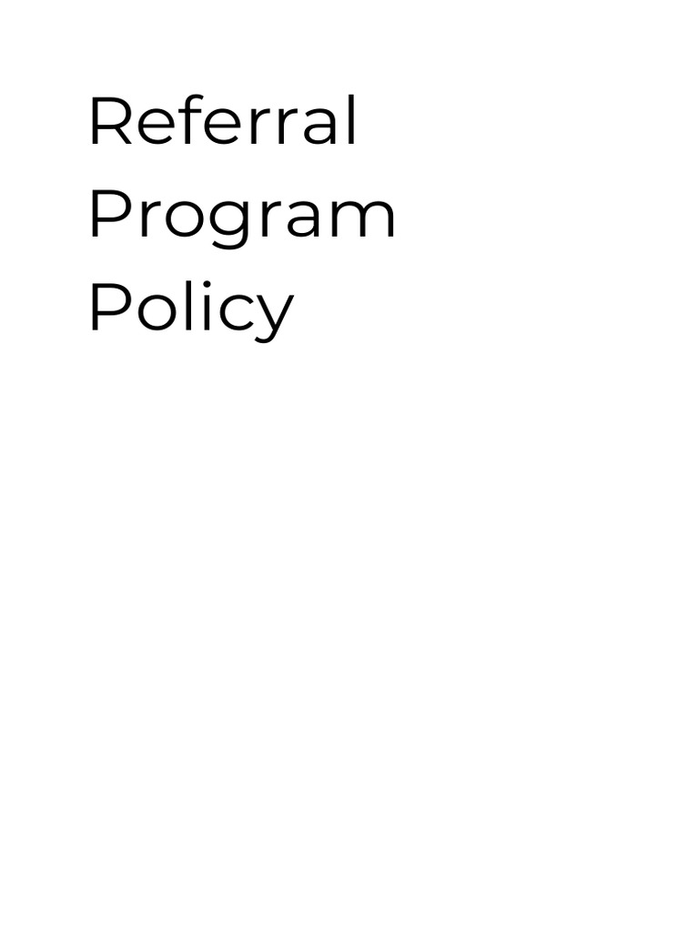 Sales - Referral Program Policy | PDF