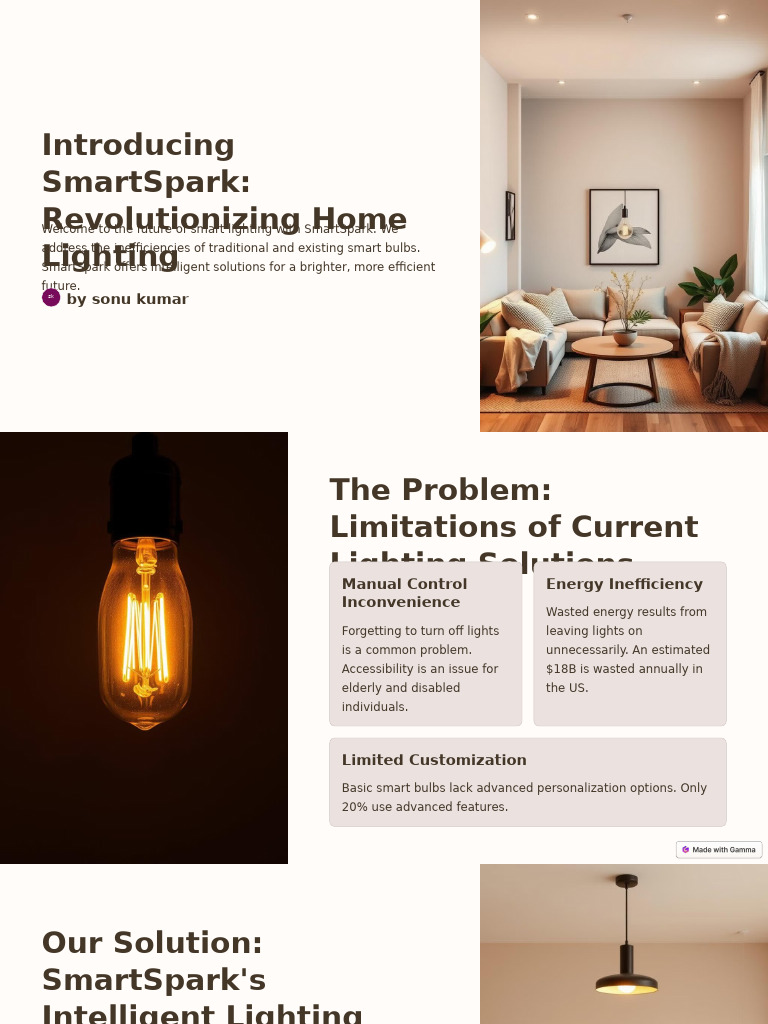 Introducing SmartSpark Revolutionizing Home Lighting | PDF