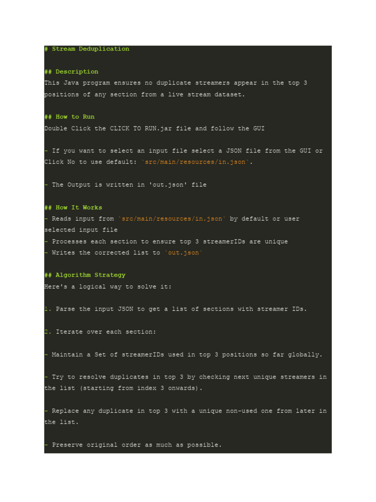 Stream Deduplication Project | PDF | Information Technology | Software
