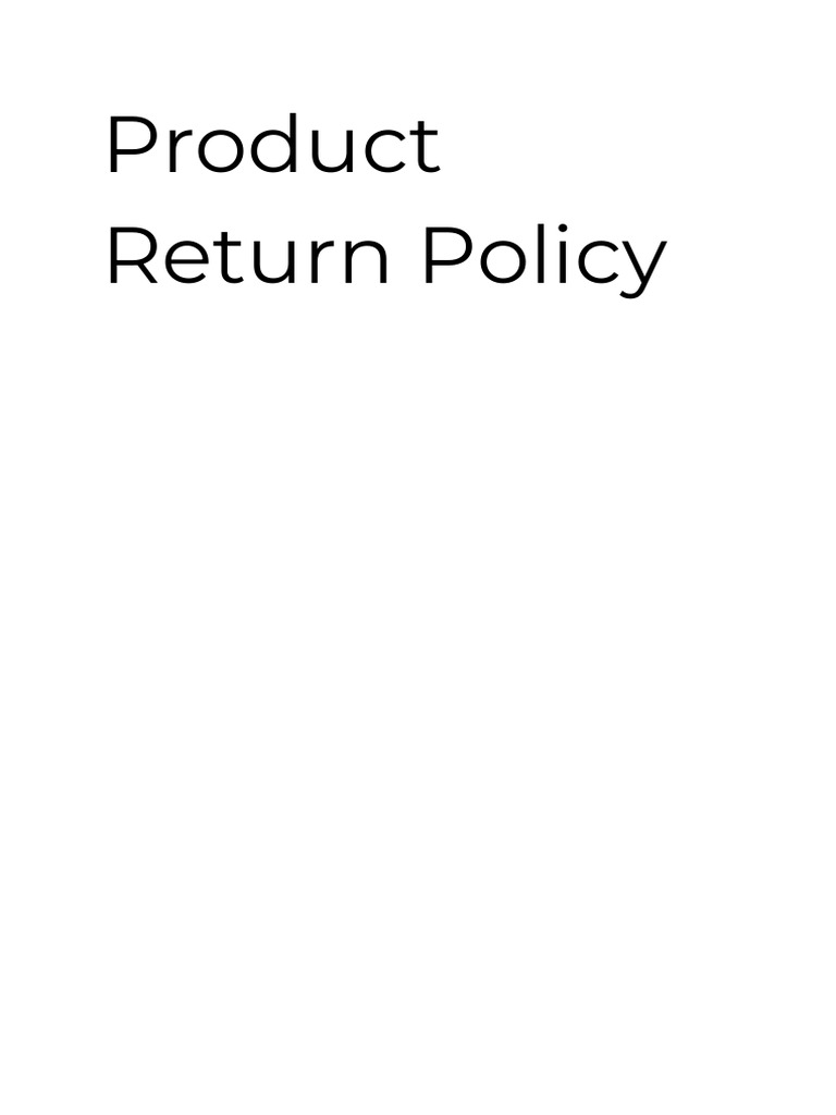 Product Return Policy Template | PDF