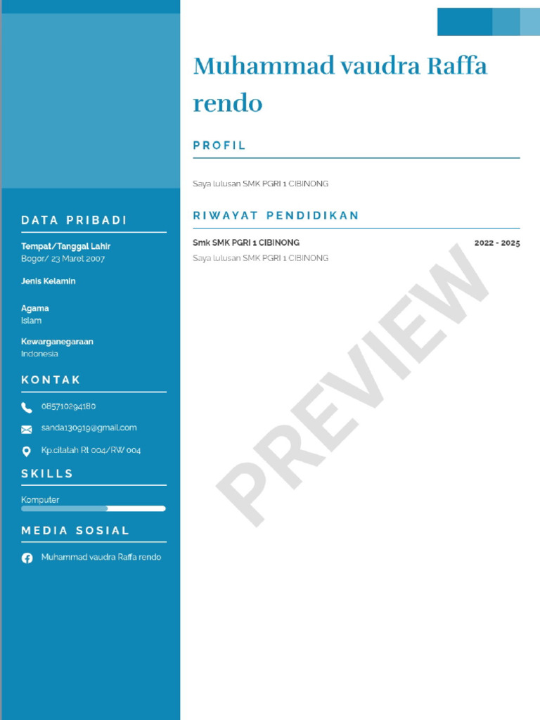 CV - Raffa Rendo | PDF