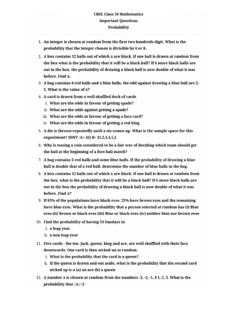 10 Math Prob Imp | PDF