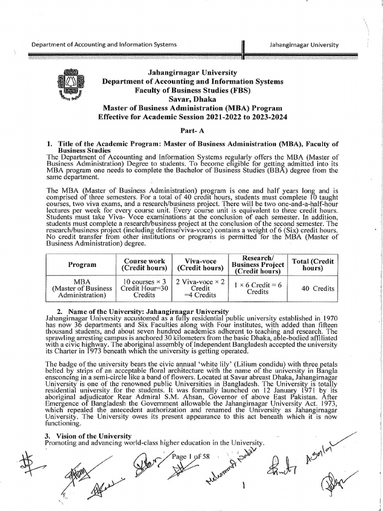 Scan Copy MBA Syllabus 8th - 10th Batch | PDF