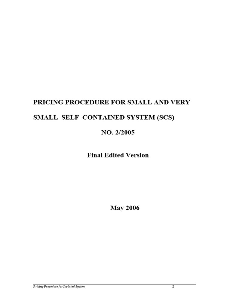 Pricing Procedure (SCS) No.2 Final Edited Verssion May 2006 | PDF ...
