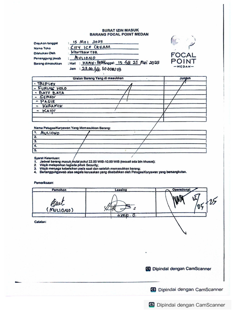 Surat Izin Masuk Barang 15 05 25 | PDF