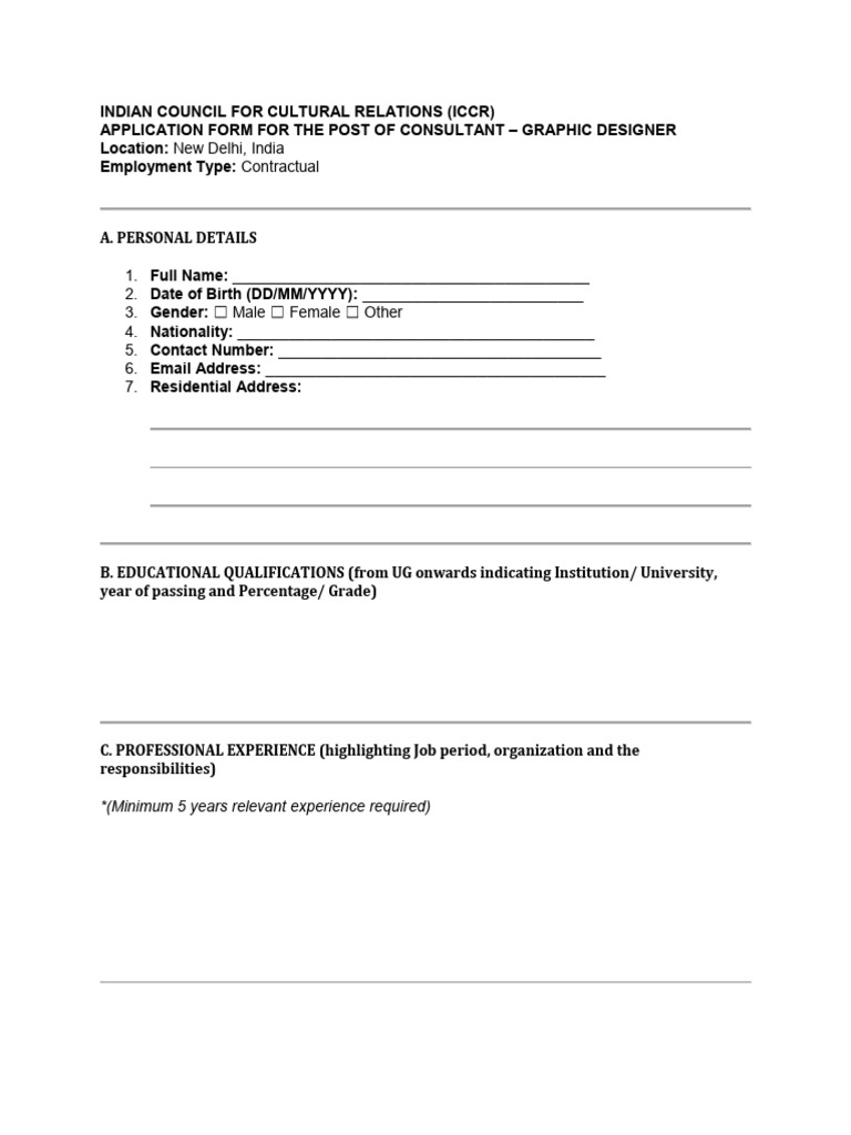 Consultant Graphic Design Form | PDF