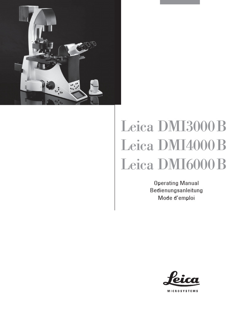 Leica DMI-3000 Microscope - Operating Manual (En, De) | PDF ...