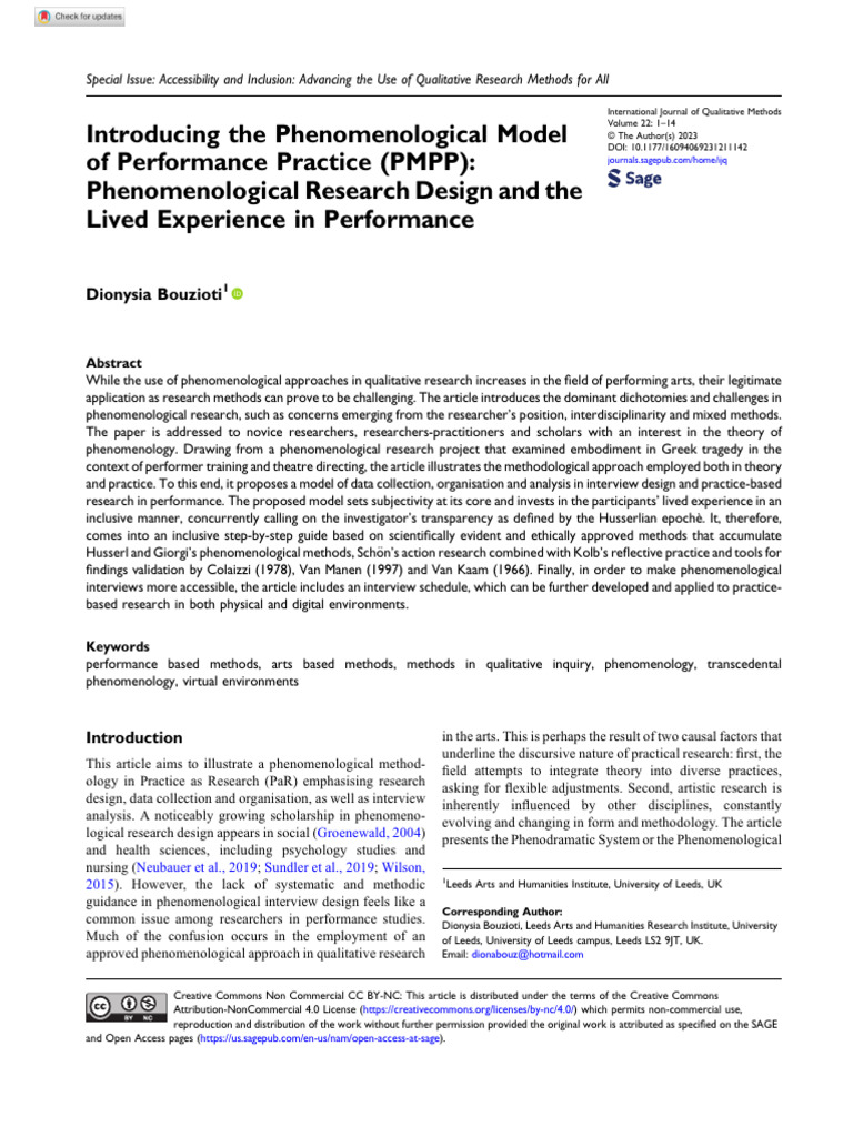 Bouzioti 2023 Introducing The Phenomenological Model of Performance ...