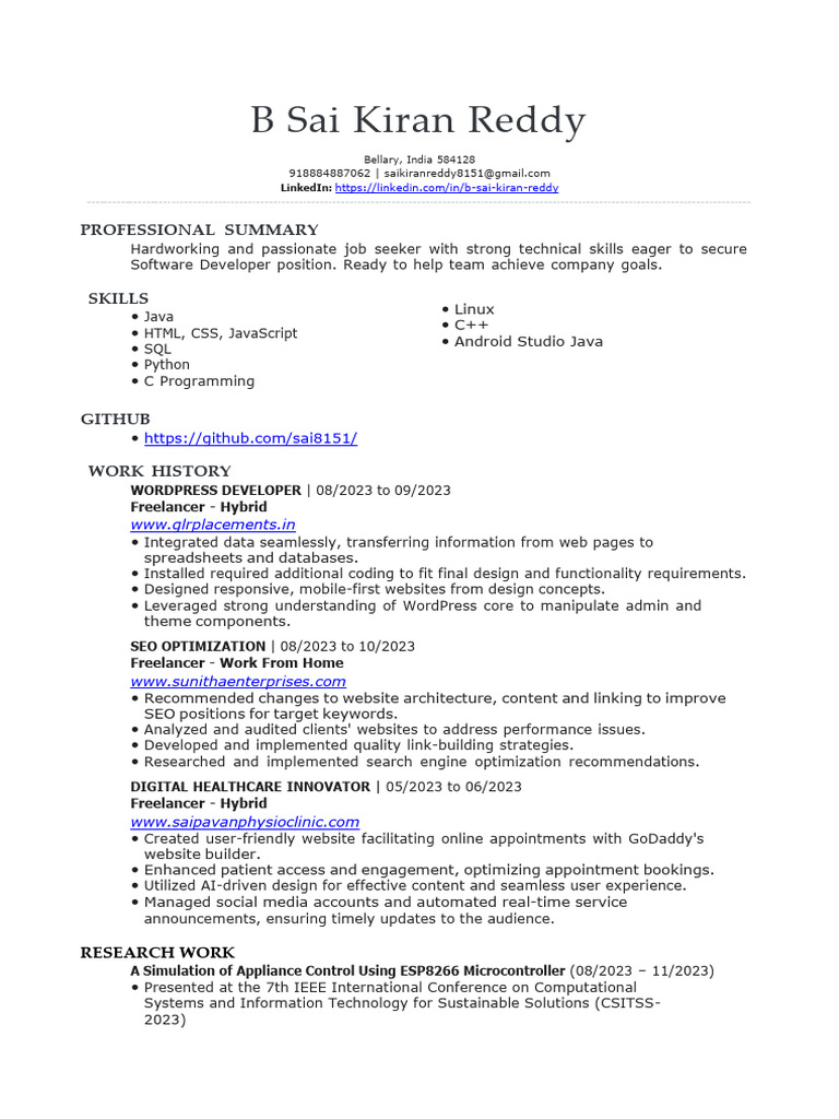 Sai's Resume June 9 Final 1 | PDF | Mobile App | Search Engine Optimization