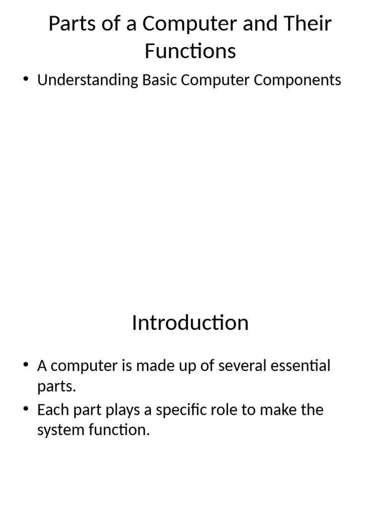 Parts of Computer Presentation | PDF