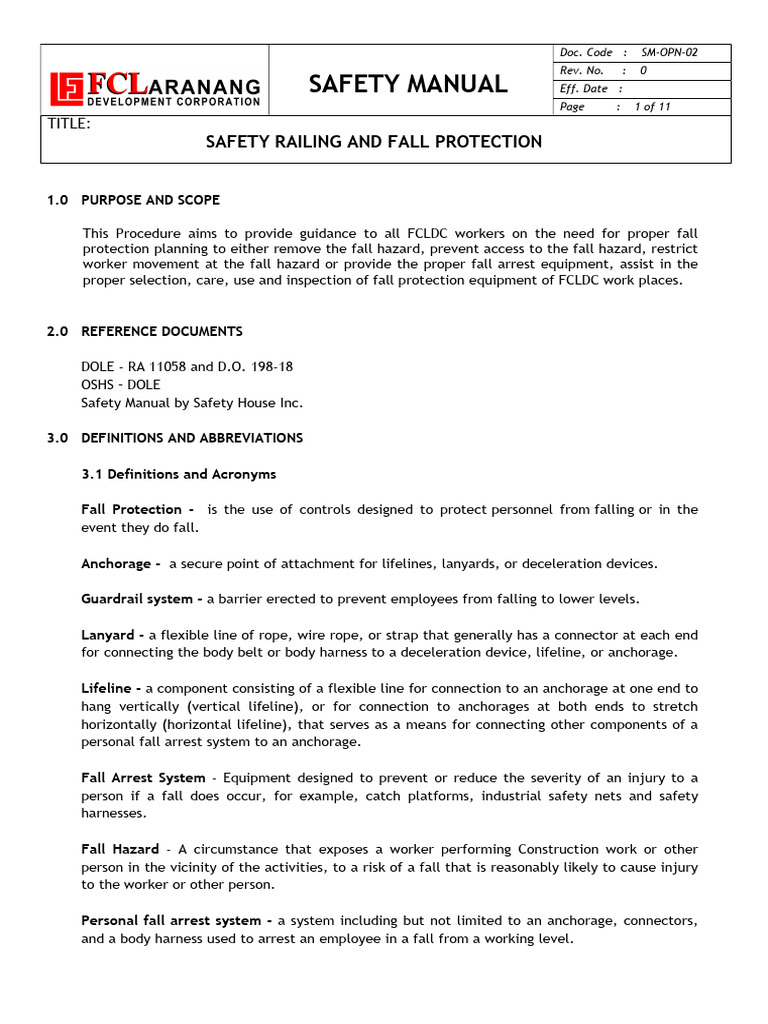 Safety Railing & Fall Protection Guide | PDF | Safety | Occupational ...