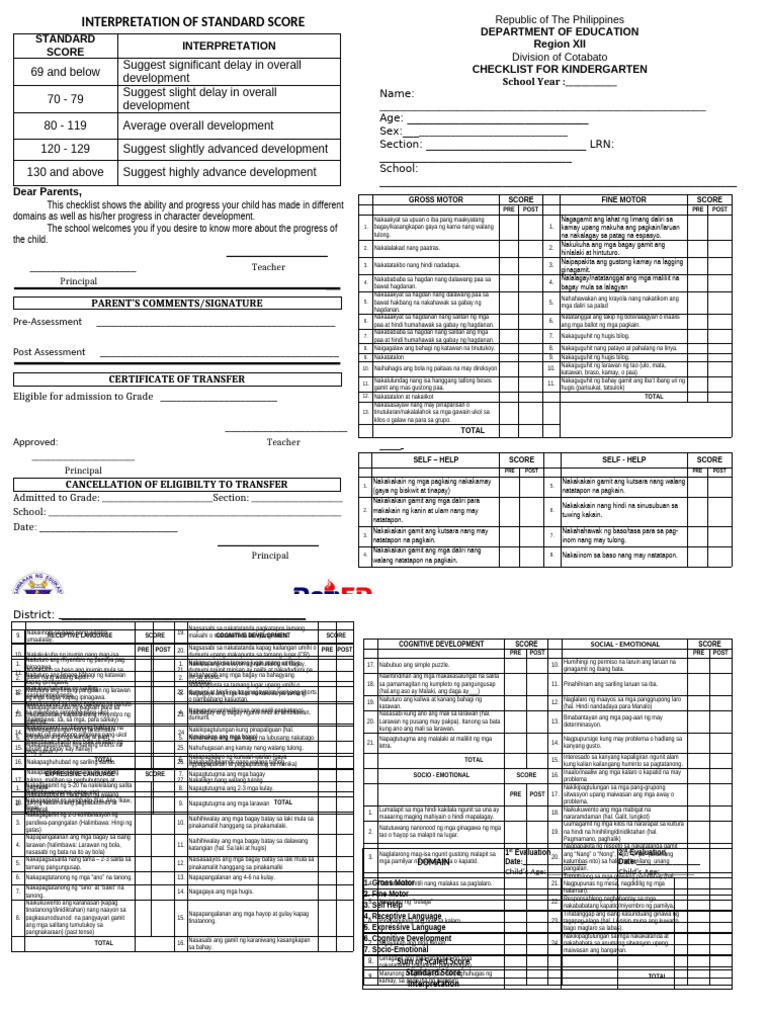 Checklist Tagalog | PDF