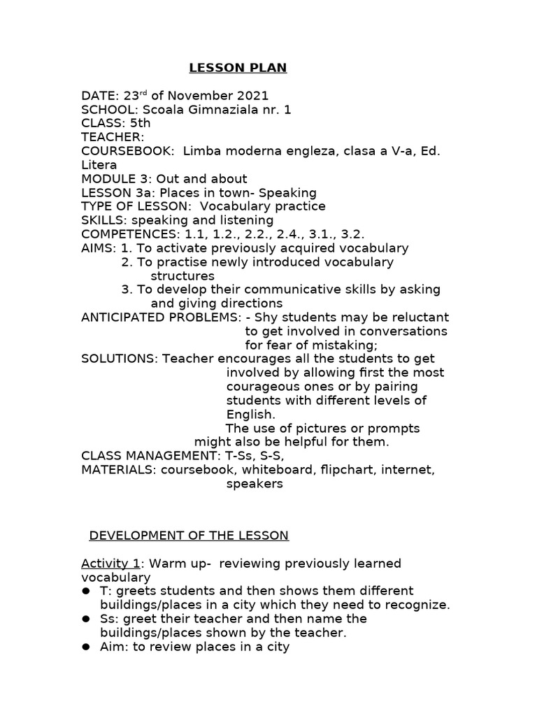 Lesson Plan 5th Grade | PDF | Vocabulary | Human Communication