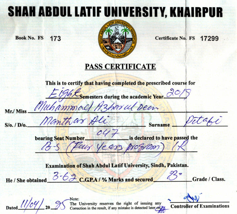 Pass Cerificate | PDF