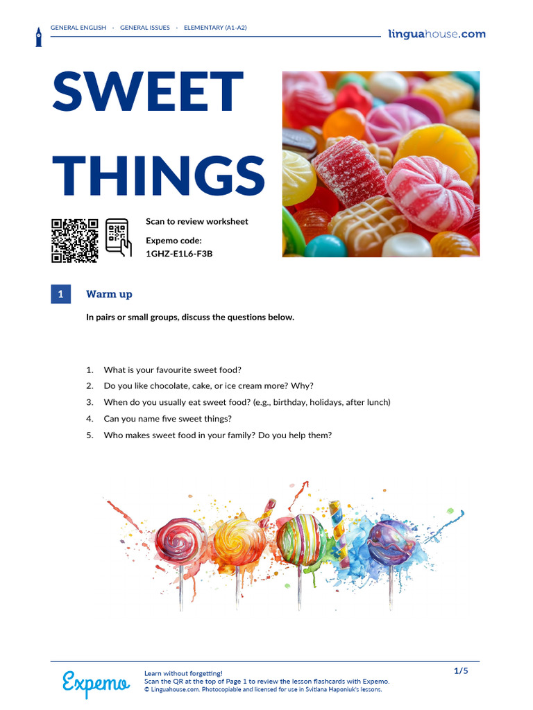 Sweet Things British English Teacher | PDF | Subject (Grammar) | Pronoun