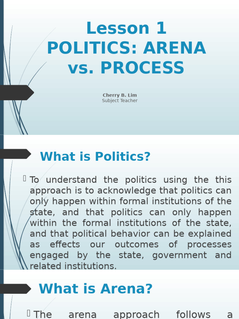 Lesson 1-Politics Vs Arena | PDF