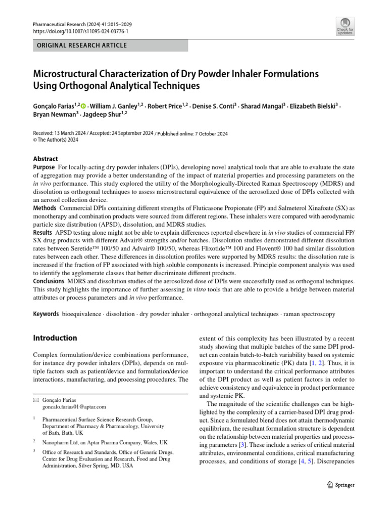 Microstructural Characterization of Dry Powder Inhaler Formulations ...