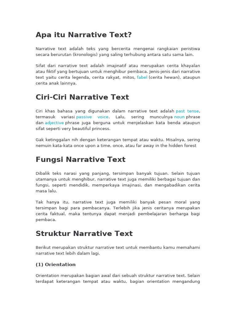 Memahami Teks Narasi dan Fungsinya | PDF