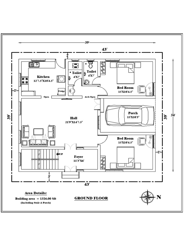 43' X39' (E) - Santhosh at Kavi Garden 4 | PDF