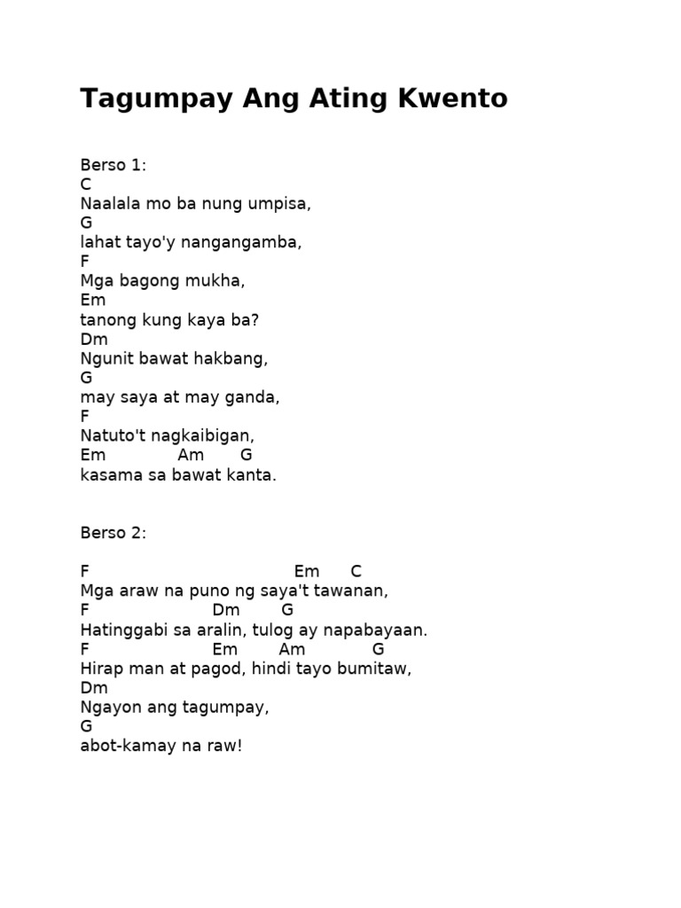 Tagumpay Ang Ating Kwento | PDF