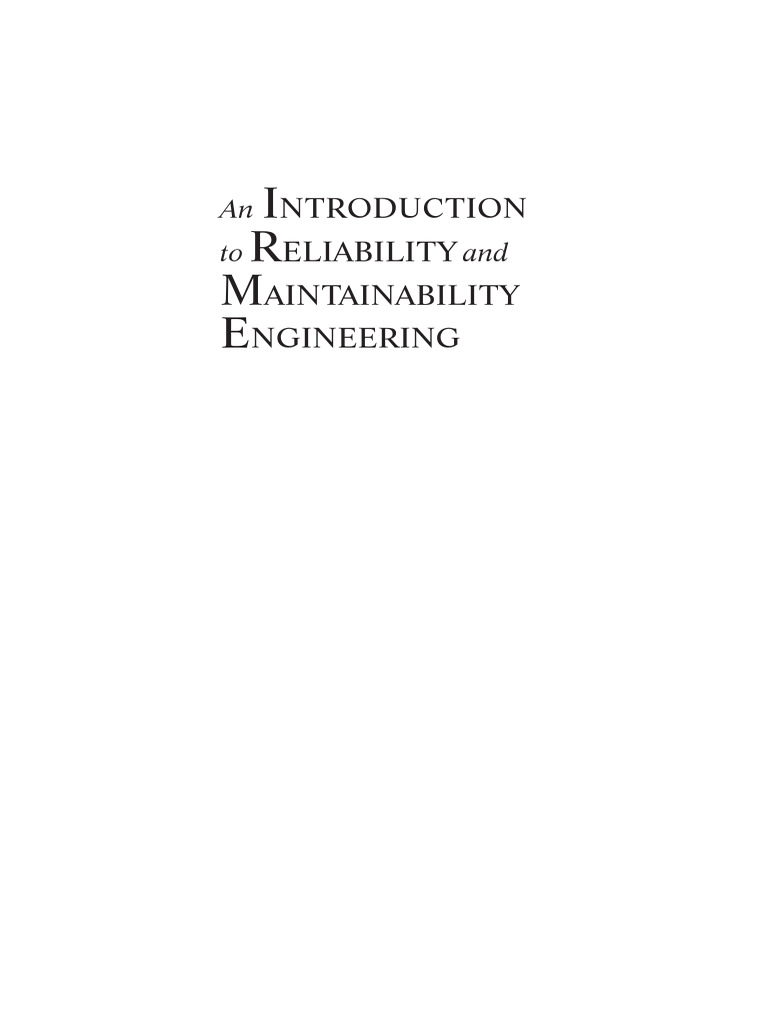 Introduction to Reliability Engineering | PDF | Reliability Engineering | Probability Distribution