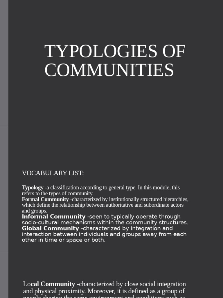Typologies of Community | PDF | Community | Health Professional