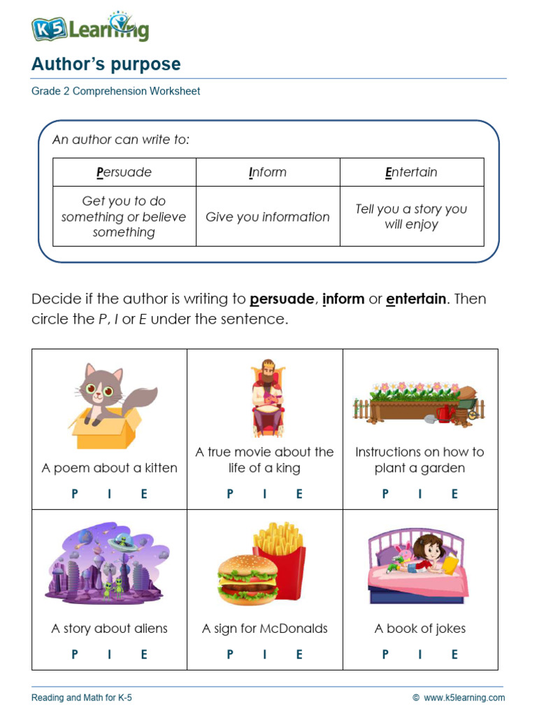 Author's Purpose for Grade 2 | PDF