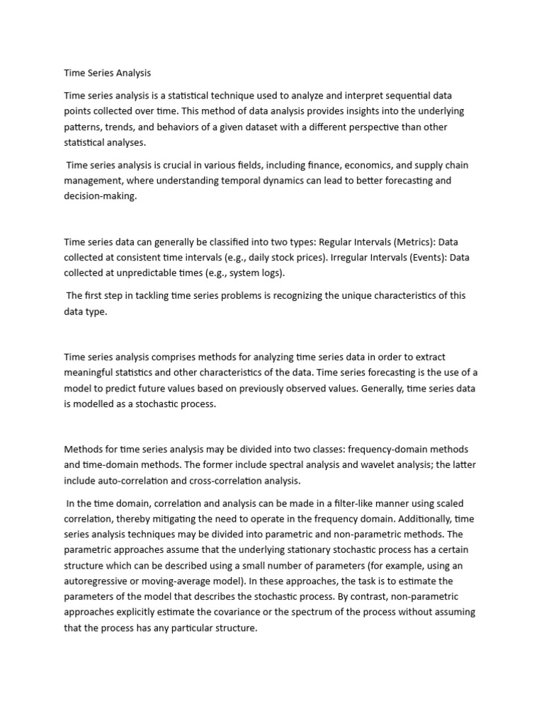 Time Series Analysis Theoryy | PDF | Time Series | Statistics