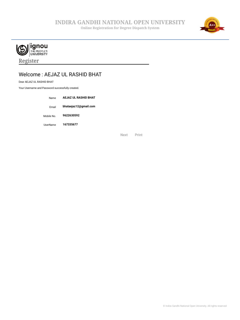 IGNOU Degree Management System | PDF