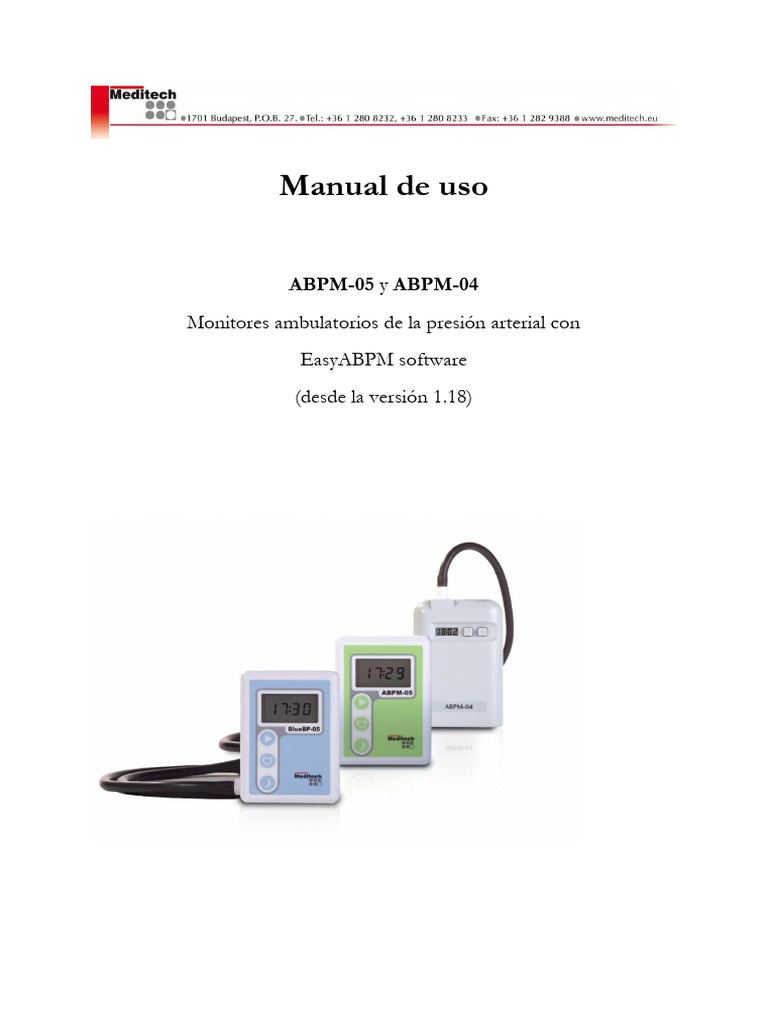 Manual Uso ABPM-04 y 05 | PDF | Presión sanguínea | Hipertensión