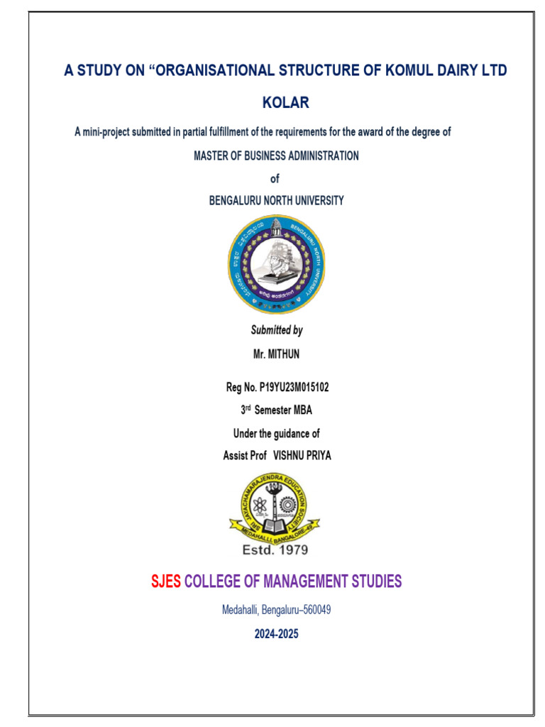 Mithun N Final Project | PDF | Dairy | Milk