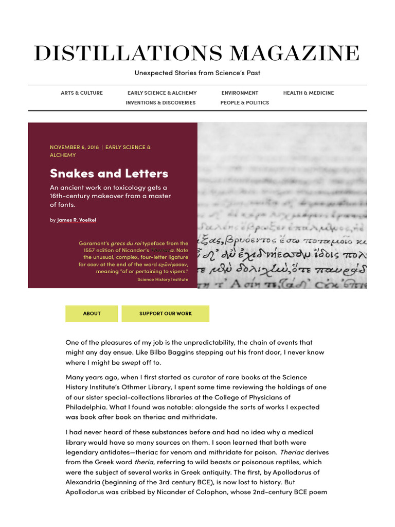 Snakes and Letters - Science History Institute | PDF | Typography | Text