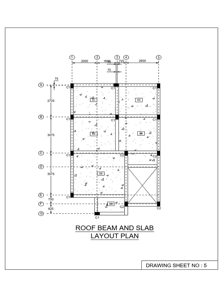 Roof Beam and Slab Layout Plan | PDF