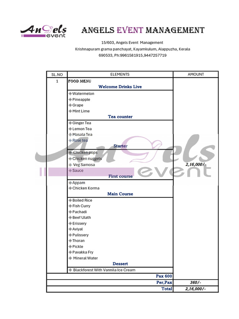 Angels Event Management | PDF