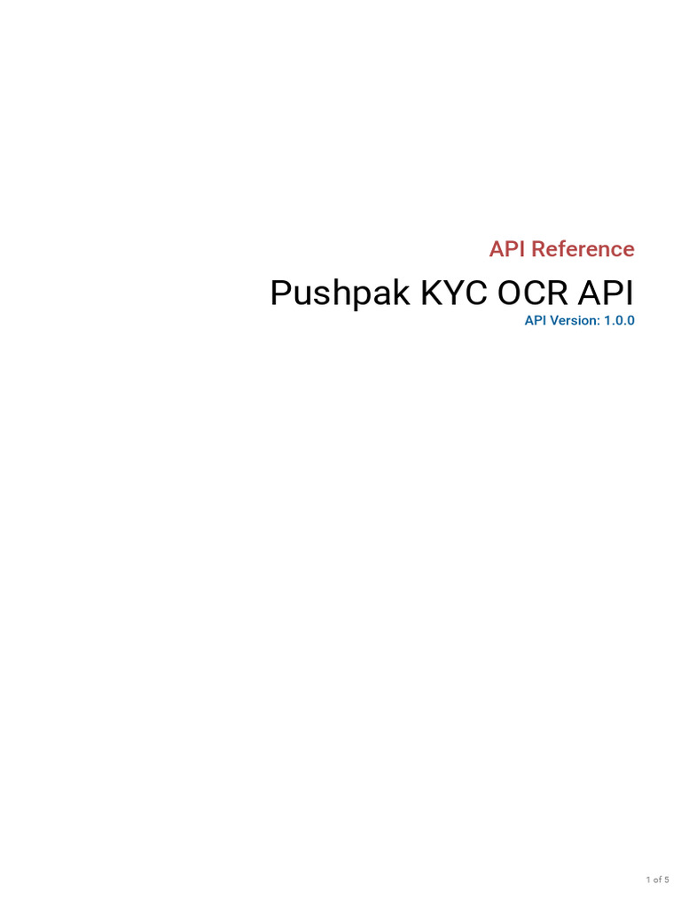 Kyc Ocr Api - Doc | PDF