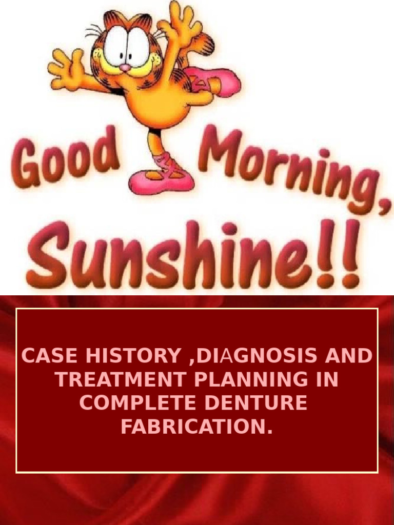 Case History Diagnosis and Treatment Planning in Complete Denture Fabrication. | PDF | Medical ...
