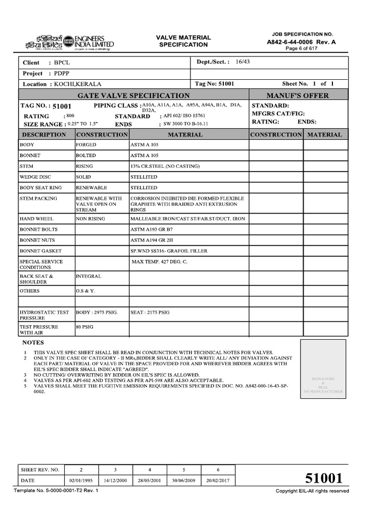 EIL Spec Sheet | PDF