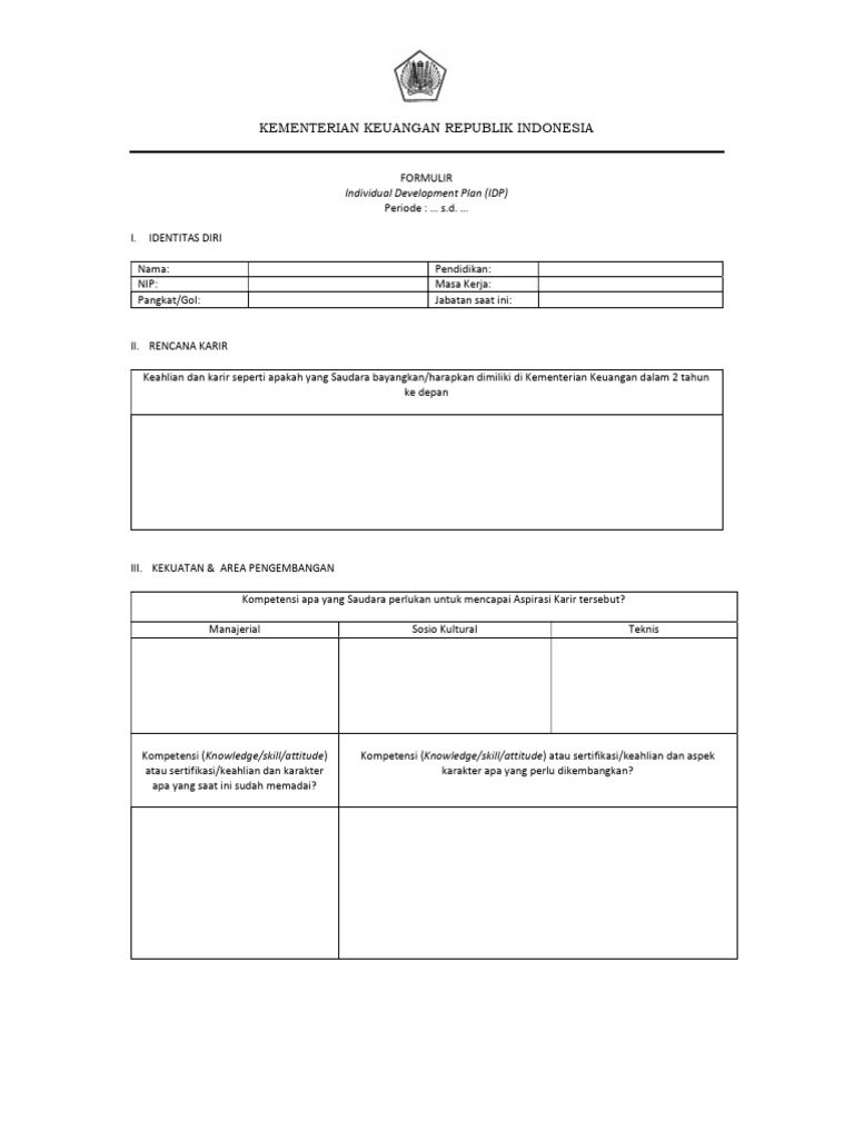 Formulir IDP Kemenkeu | PDF