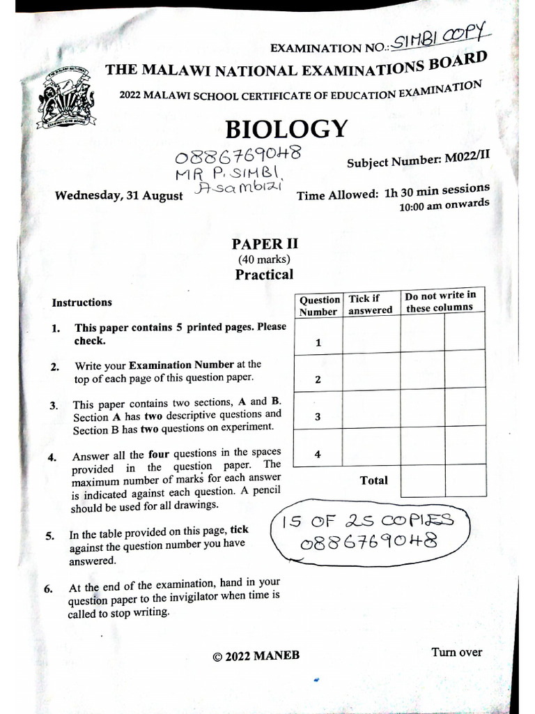 2022 Bio P. 2 Maneb | PDF