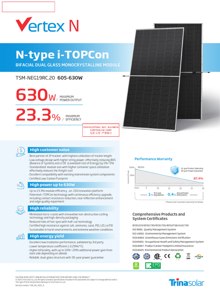 Trina 620w Datasheet - E3fd2fdc 4112 4845 Afcb 2970b6e920ac | PDF ...