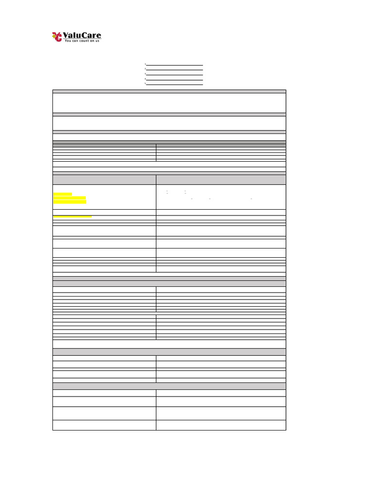 Valucare Vip Proposal - Details of Pre-Existing Illness Coverage ...