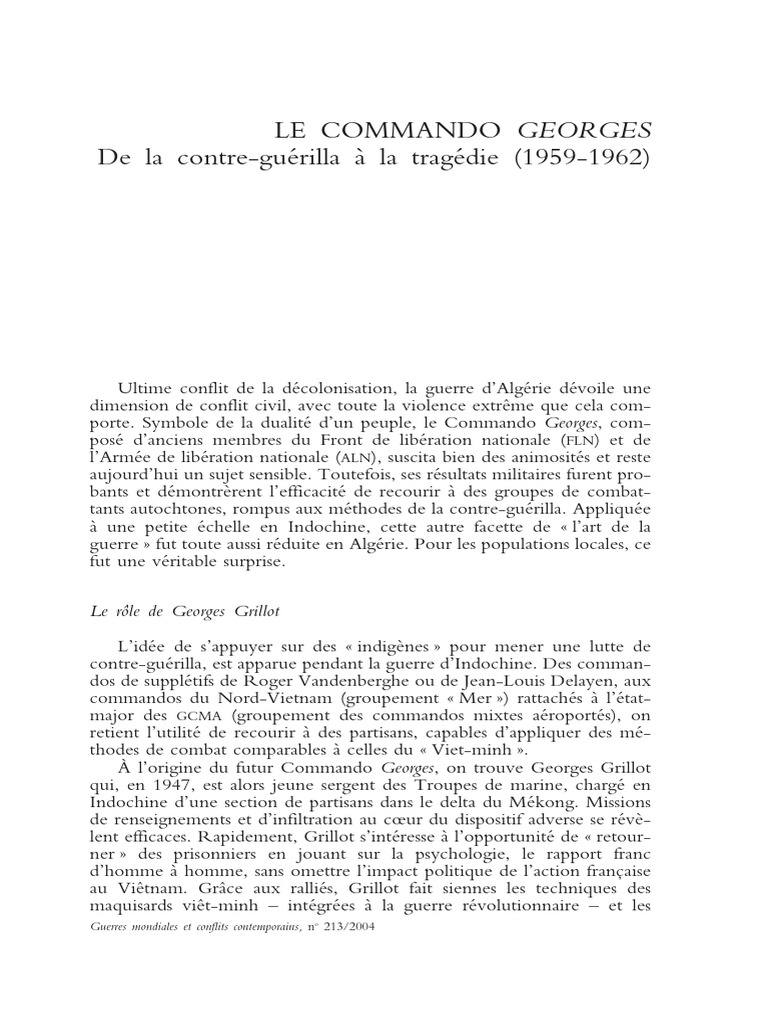 Le Commando Georges en Algérie | PDF | Forces spéciales | Forces armées ...