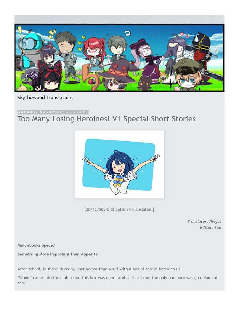 Too Many Losing Heroines! V1 Special Short Stories | PDF