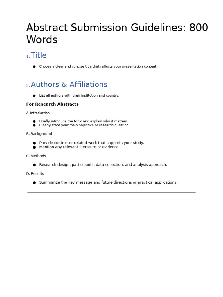 Abstract Submission Guidelines | PDF