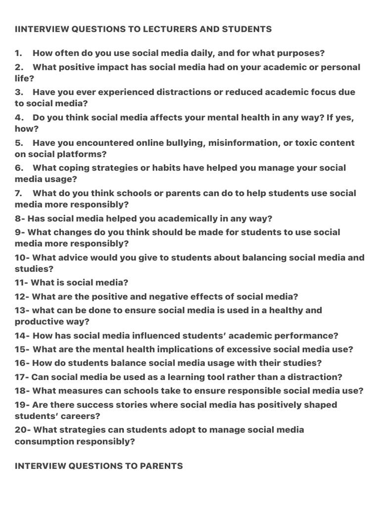 Social Media Impact on Students and Parents | PDF | Social Media ...