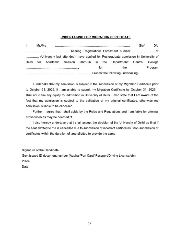 Migration Undertaking | PDF