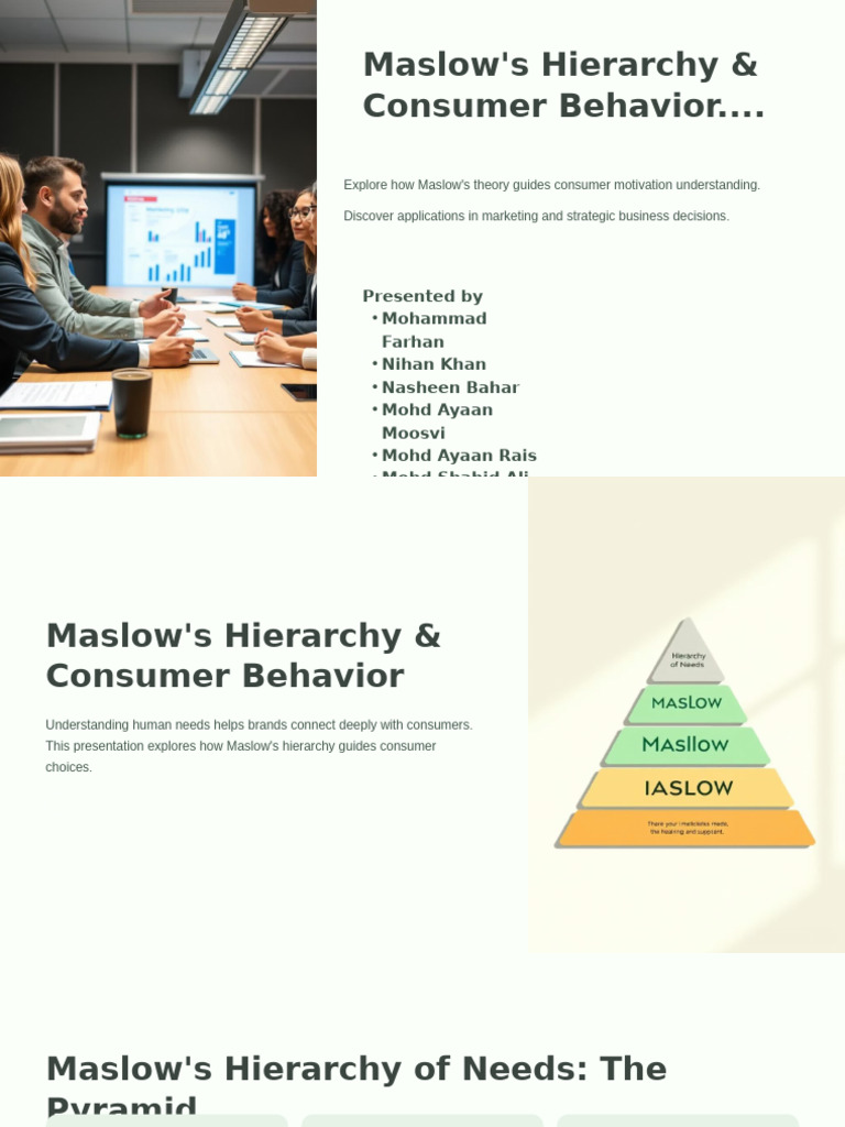 Maslow's Hierarchy & Consumer Behavior.... | PDF | Marketing | Business Economics