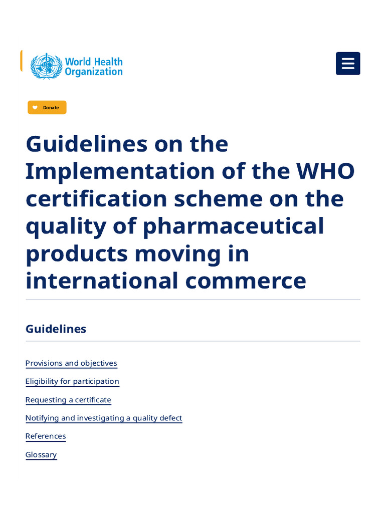 WHO Guidelines for Pharmaceutical Certification | PDF